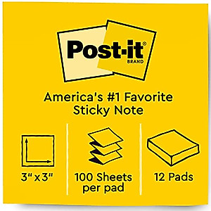 Post-it Pop-up Notes, 3x3 in, 12 Pads, America's #1 Favorite Sticky Notes, Beachside Café Collection, Pastel Colors, Recyclable (R330-12AP)