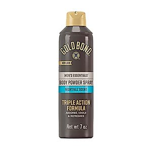 Gold Bond Men's Essentials Talc-Free Body Powder Spray 7 oz. Recharge Scent Wetness Protection