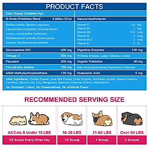 Dog Vitamins Powder, Probiotics for Dogs 180 Bites