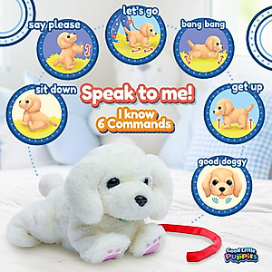 Team Power Voice Command Labrador Puppy Robot Dog - Interactive Plush Pet Kids Toys, Knows 6 Tricks and Likes Walks, Stuffed Animal Toddler Toys for Girls and Boys 3 Year Old and Above Gifts