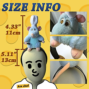 Beeadore Rat Headband Clip Grabs Hair Rat Plush Toy Mouse Ears Stuffed Animal Costume Props Funny for Adults
