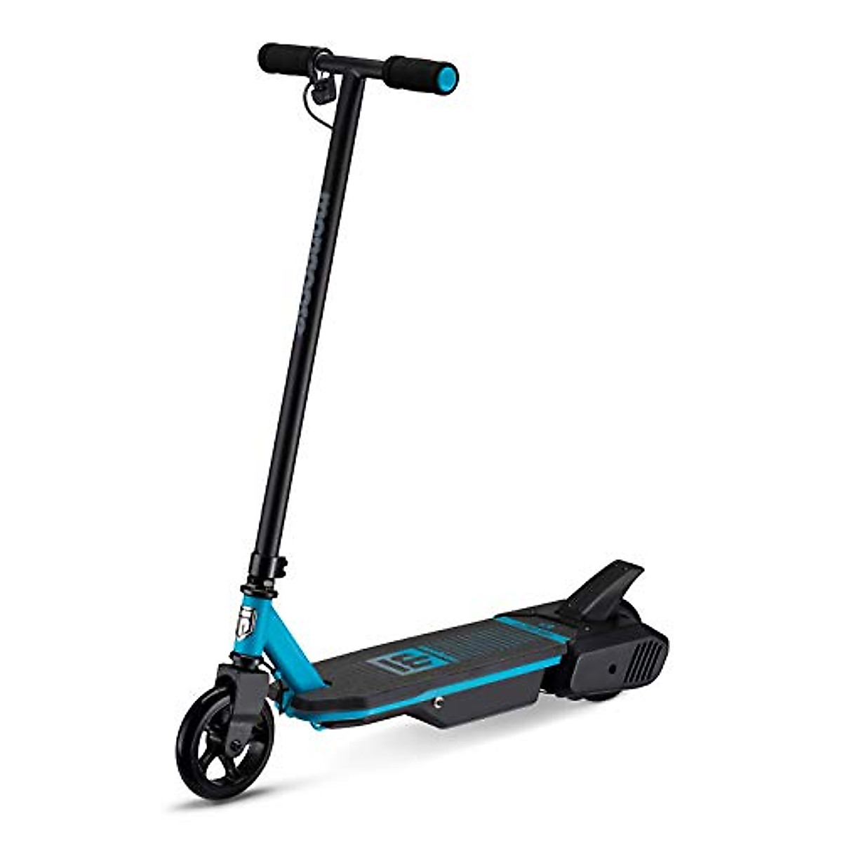 Mongoose React E1 Electric Kids Scooter, Boys & Girls Ages 8+ Max Rider Weight Up to 120lbs, Top Speed of 6MPH, Aluminum Handlebars and Frame, Rear Foot Brake, Battery and Charger Included, Blue/Black