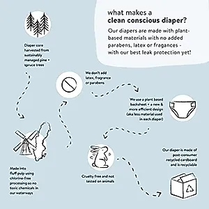 The Honest Company Clean Conscious Diapers | Plant-Based, Sustainable | Above It All + Pandas | Club Box, Size Newborn, 76 Count