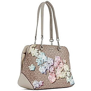 Calvin Klein Lucy Triple Compartment Tote, Almond/Taupe/Floral