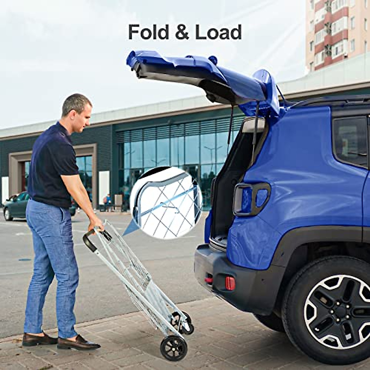 Pipishell Shopping Cart, Heavy-Duty Grocery Cart on Wheels with Extra Rear Basket & Leakproof Cover, Folding Grocery Shopping Cart with High 160 lbs/134 L Capacity, PITUC2S