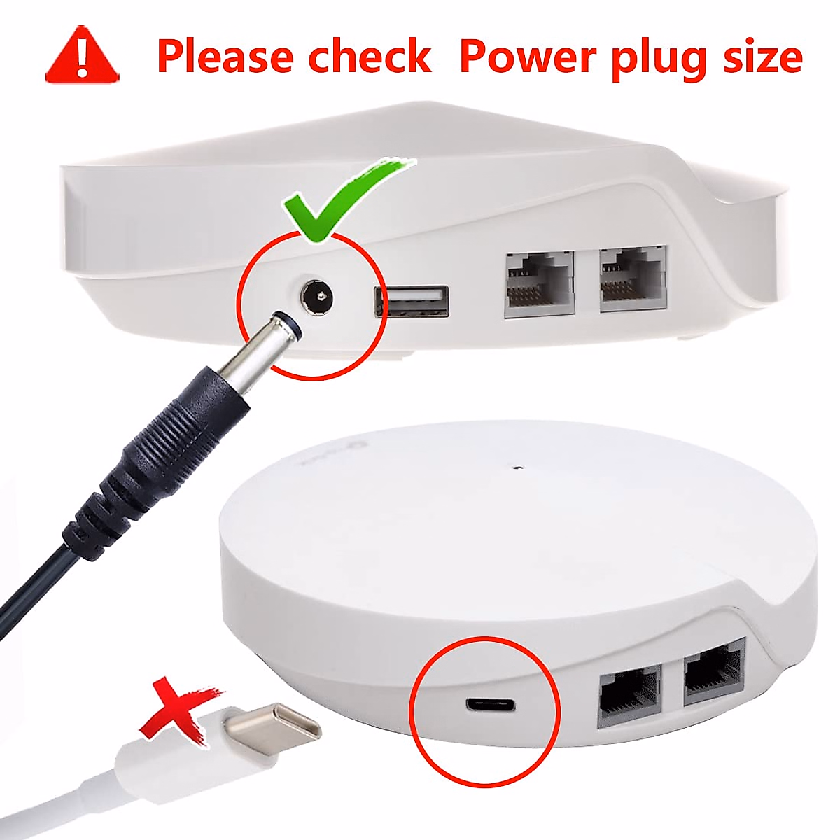 T POWER 12V Charger for TP-Link Deco Tri Band Mesh WiFi System S4, M3, M4, M5, M9, X20 X55 X60 XE75 X90 S4 M5 AX21 AX3000 AX3600 AX6600 AXE5400 Ac DC Adapter Power Supply Cord