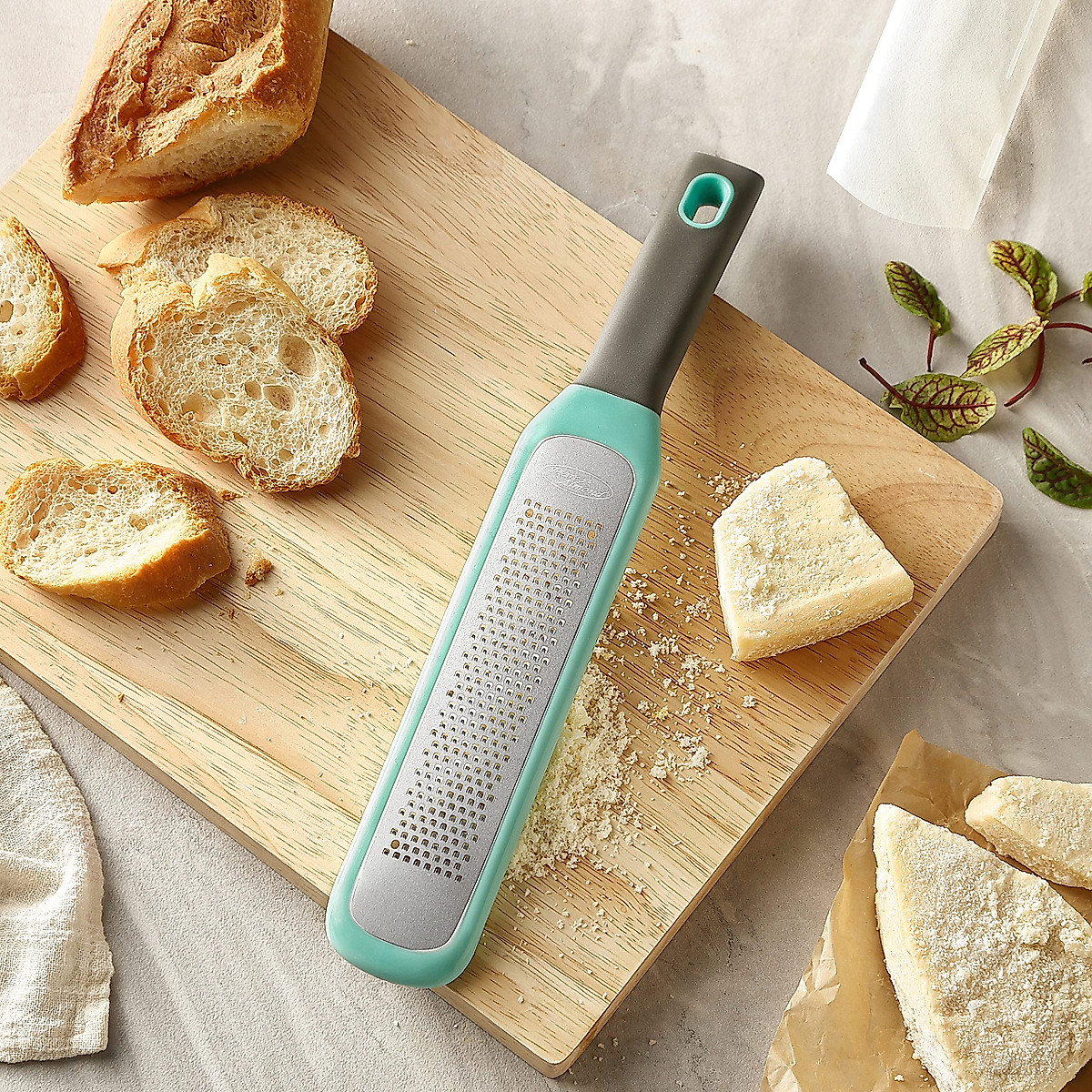 Marco Almond MA62 Cheese Graters Set of 2 + Marco Almond KYA47 Rainbow Titanium Serrated Stainless Steel Steak Knives Set of 8