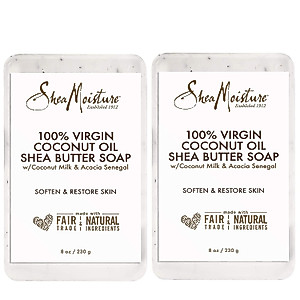 Shea Moisture 100% Virgin Coconut Oil Shea Butter Soap, 8 Ounce (Pack of 2)
