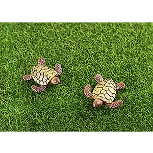 Exasinine 10 Pcs Sea Turtle Miniature Turtle Statue  Resin Figurines Fairy Garden Accessories Cake Toppers Decoration Set for Succulent Planter Moss Landscape DIY Terrarium Home Décor