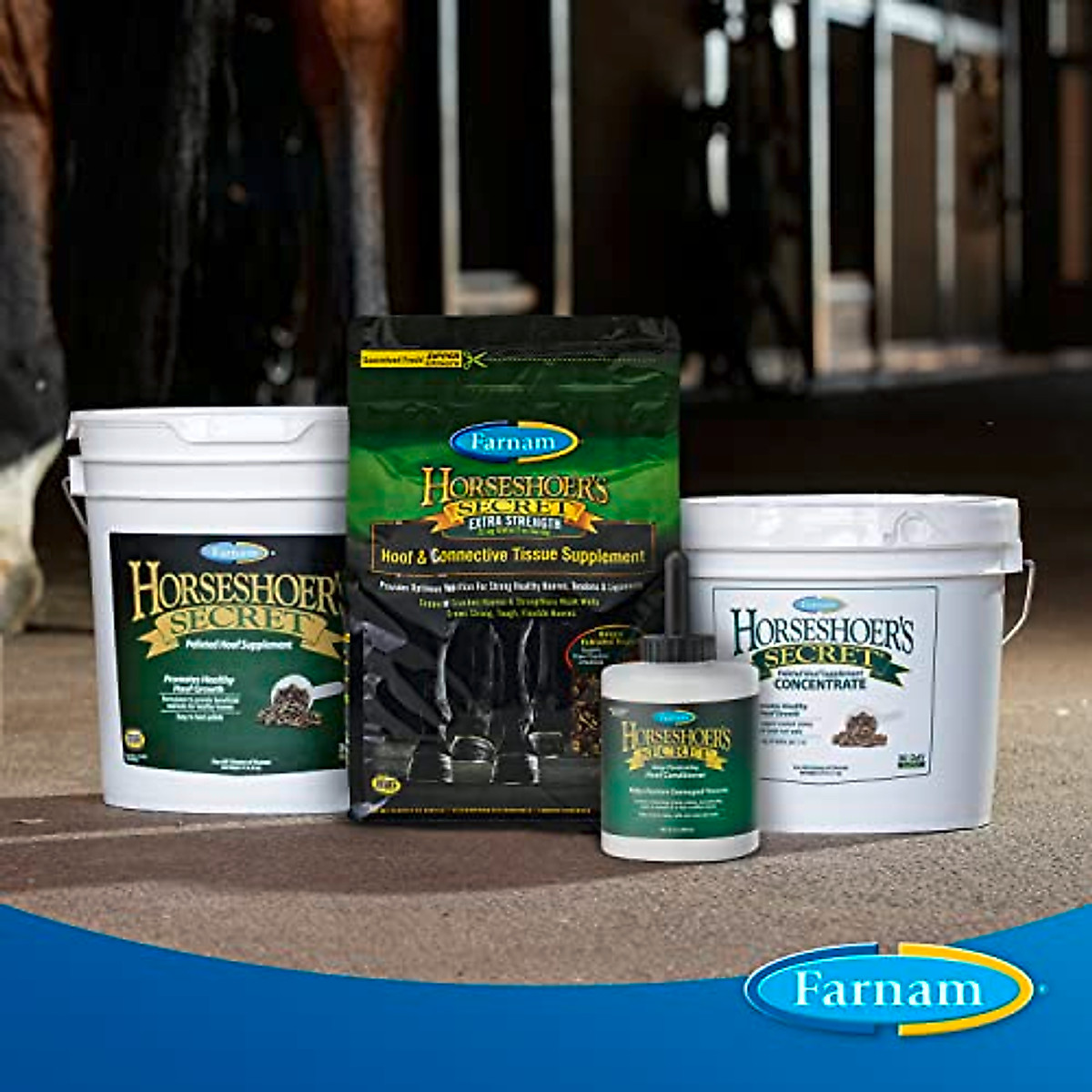 Farnam Horseshoer's Secret Pelleted Hoof Supplements, Promotes healthy hoof growth, maintains hoof walls & supports cracked hooves, 22 lbs., 60 day supply