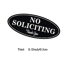No-Soliciting Sign for House Signs for Home - Premium No Soliciting Thank You Sign for House, Durable UV and Weather Resistant 2.8" x 7", Black with White Letters (1)