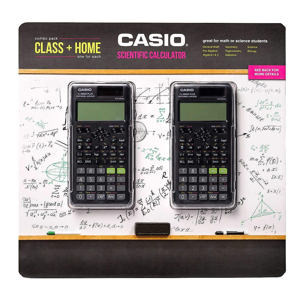 Casio FX-300ESPLS2-S 2nd Edition Scientific Calculator, 2-Pack