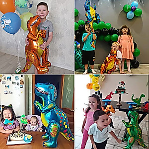 BlingABC 3Pack Dinosaur Balloons,3D Tyrannosaurus Dino Balloon Decoration for Dinosaur Jungle Theme Birthday Baby Shower Party Supplies (Tyrannosaurus)