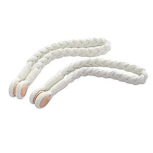 BAMFY 2pcs Magnetic Curtain Tiebacks Twisted Handmade Weave Curtain Tie Backs for Home Office Window Draperies Boho Decorative (Color : White)