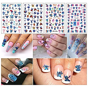 12 Sheets Cute Nail Art Stickers Cute Cartoon Nail Decals 3D Self Adhesive Nail Art Supplies Cartoon DIY Nail Designs Sticker Luxury Designer Nail Stickers for Girls Women Nail Decorations