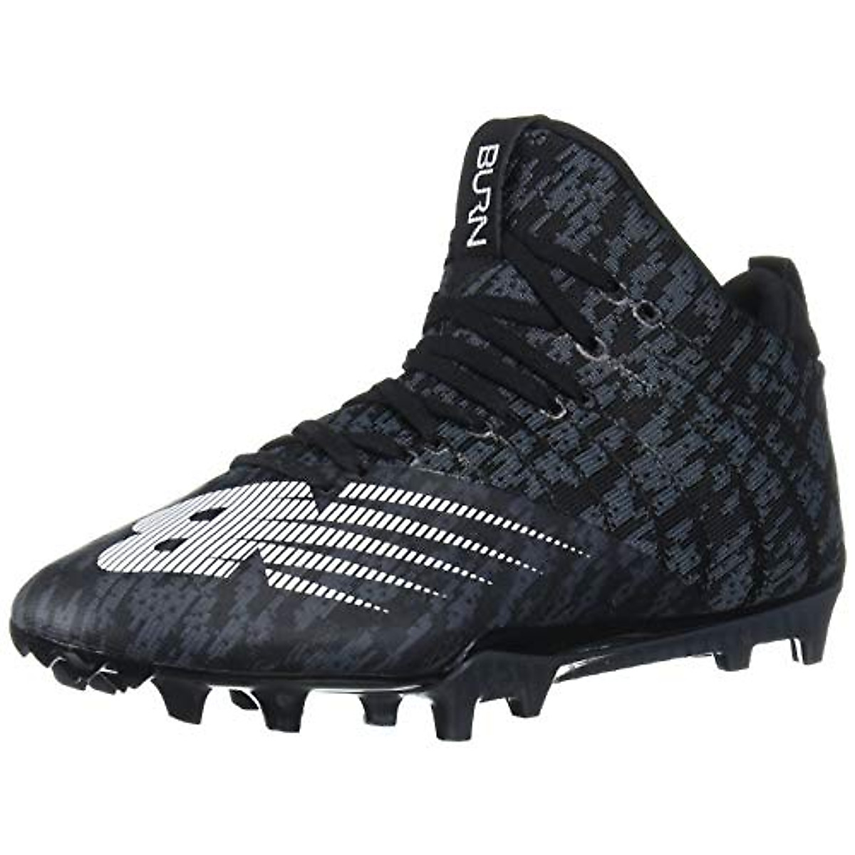 New Balance Women's BurnX2 Mid Cut Lacrosse Shoe, Black/White, 7 Wide