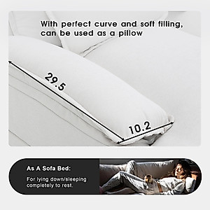 ONEMMLION U Shape Sectional Sofa Cloud Couch for Living Room, 110" Upholstery Comfy Modular Sofa, 4 Seat Chenille Modern Sleeper Sofa with Double Chaise & Memory Foam,White