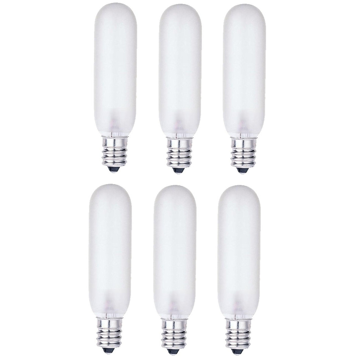 DYSMIO T6 Tubular Candelabra Base - E12 Frosted Dimmable Incandescent Light Bulb - Pack of 6