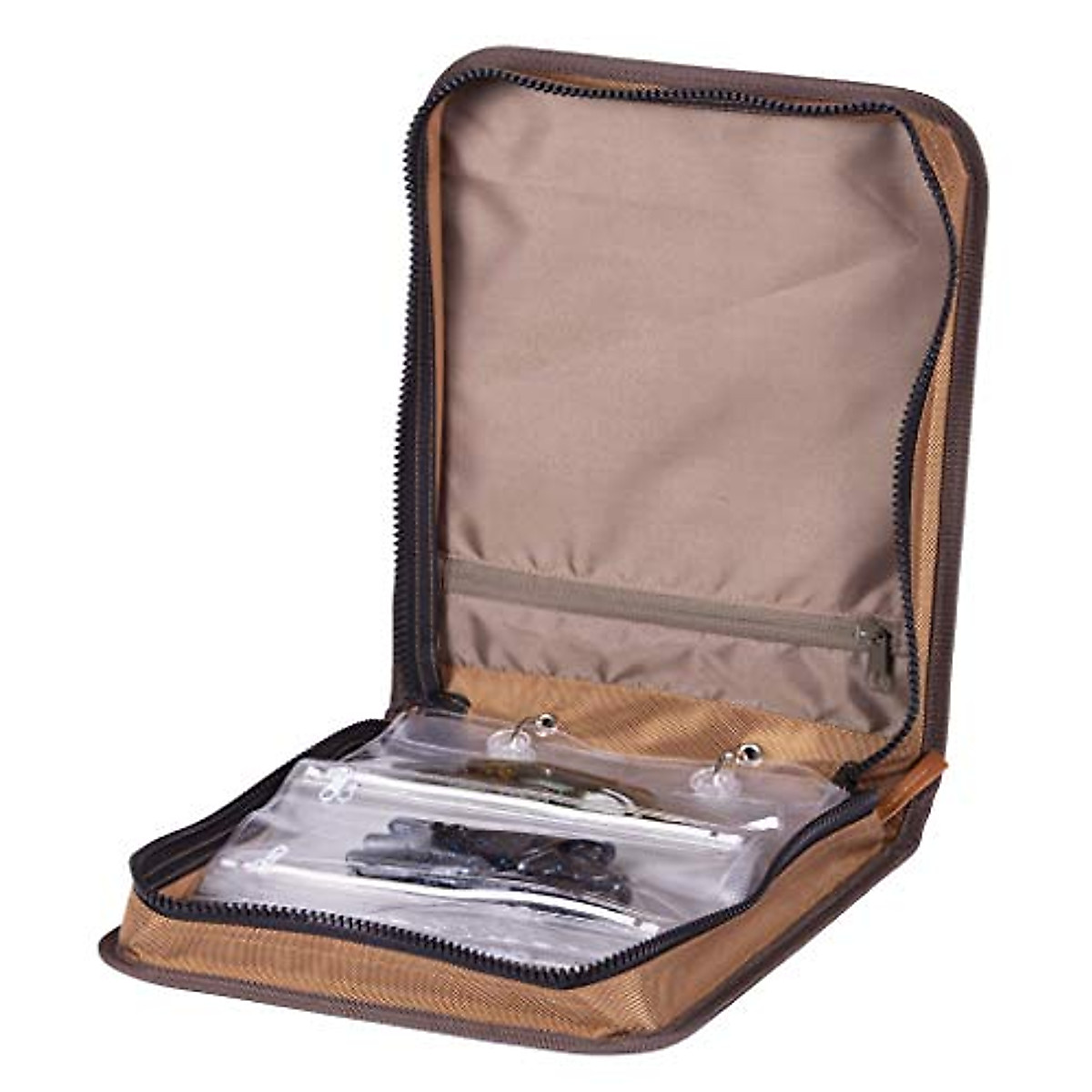 Plano Guide Series Blade Bag, Brown 1680 Denier Fabric, Includes 8 Removable Zip-Seal Organizer Bags, Water-Resistant Soft Storage for Spinner Baits and Blades