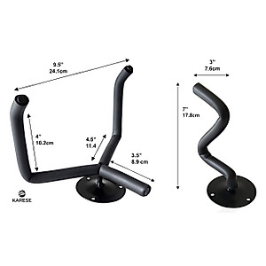 Horizontal Guitar Wall Mount with Guitar Strap and Pick, Padded Wall Hanger Hooks for Electric, Acoustic Guitars, Bass or Mandolin