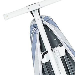 Ironing Board Full Size; Made in USA by Seymour Home Products (Blue Stripe) Bundle Includes Cover + Pad | Iron Board w/Steel T-Legs Adjustable Tabletop up to 36" High; Perforated Top for Steam Flow