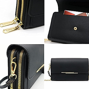 crossbody bags for women,Small Purse for Women Crossbody Wallet with Shoulder Strap Cute Cellphone Cross Bags(Black)