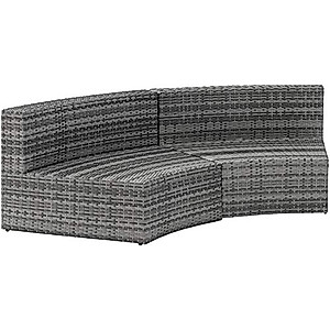 Crosley Furniture CO7120-GY Catalina Outdoor Wicker Round Sectional Sofa, Gray