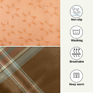 YETTASBIN Brown Plaid Crate Pet Bed, Portable Washable Dog Cat Mat, Soft Comfortable Pet Mattress with Non-Slip Bottom for Dogs Cats Sleeping, 24 x 18 Inch