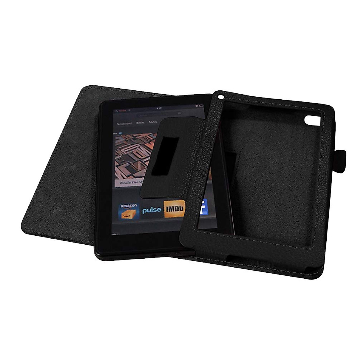 Fintie Folio Case for Kindle Fire 1st Generation - Slim Fit Stand Leather Cover for Amazon Kindle Fire 7" Tablet (2011 Release, no Rear Camera), Black