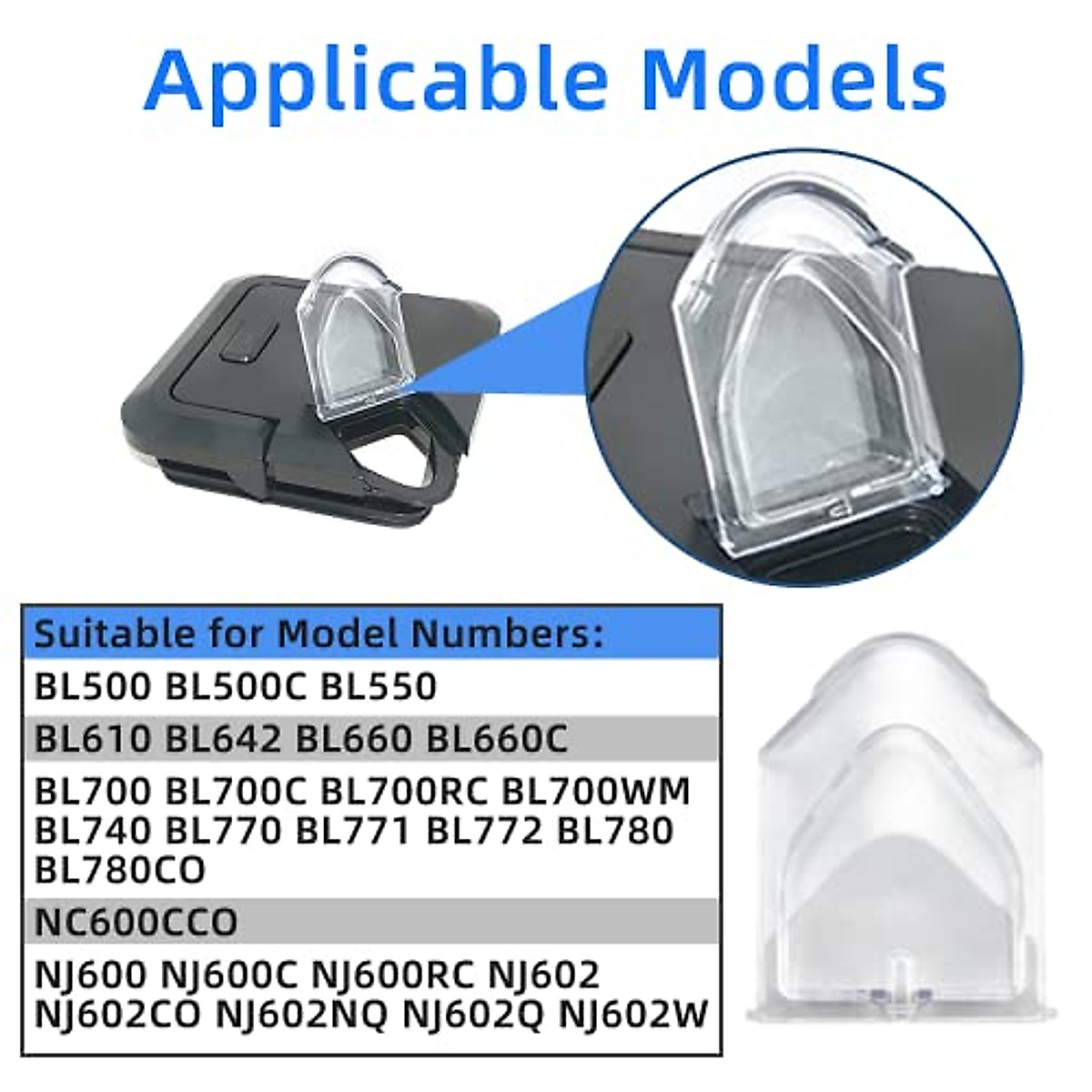 2 Pack Spout Cover for Ninja Blender Lid YOUNGER-RIS Replacement Part Covers for Ninja Blender Compatible with Ninja Locking Lid 72oz Pitchers Spout Covers for NJ600 NJ602 BL500 BL781 (Black & White)