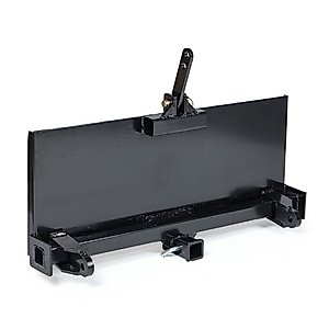 Titan Attachments 3 Point Attachment Adapter for Universal Skid Steers Quick Tach Equipment, Connects 3 Point Attachment to Cat 1 Implements, Black Finish, 2" Receiver Hitch