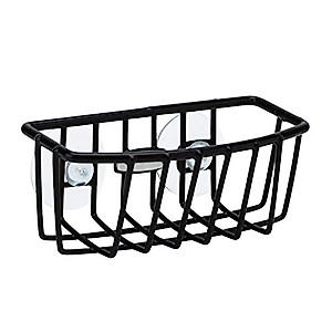 Kitchen Details Suction Cup Sponge Holder | Sink Caddy | Storage & Organization | Rust Resistant | Black