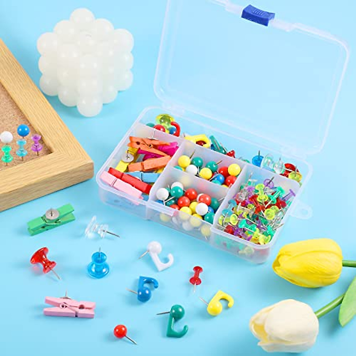 200-Piece Multicolor Push Pins Set for Office & Home - Durable & Versatile