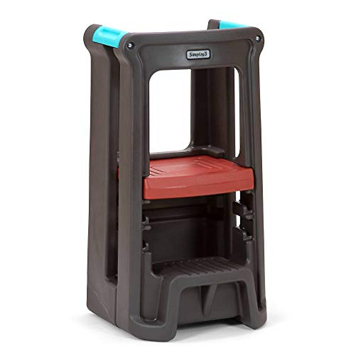 Simplay3 Toddler Tower Childrens Step Stool with Three Adjustable Heights, Kids Kitchen Helper, Made in USA, Espresso Brown