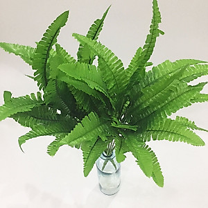 Artfen Artificial Plants 2pcs Persian Leaves Artificial Shrubs Leaves Faux Shrubs Simulation Greenery Bushes Artificial Flower Home Garden Office Verandah Wedding Decor 17 inch high