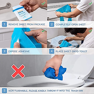 Toilet Seat Covers Disposable (Pack of 40) – Large Individually Wrapped & Liquid Absorbing for Travel in Kids & Adults Size– Adhesive Strips That Sticks to Ensure Toddlers Potty Training