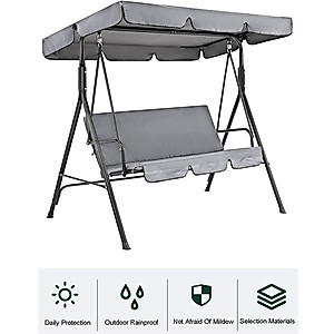210D Oxford Cloth Swing Canopy Cover,Universal Garden Swing Seat Canopy Replacement,Waterproof Sunshade Replacement Canopy Cover for Garden Swing Hammock Outdoor