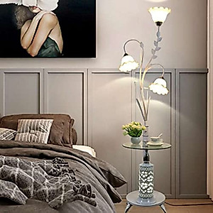 MMLLZEL Floor Lamp with Coffee Table, Creative Bedroom Bedside Table Lamp Beside The Sofa in The Nordic Living Room