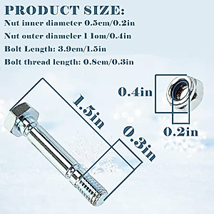 TNITRIB 303160355P / 303160355 for Powersmart Snow Blower Shear Pins Set Four Shear Pins and Nuts