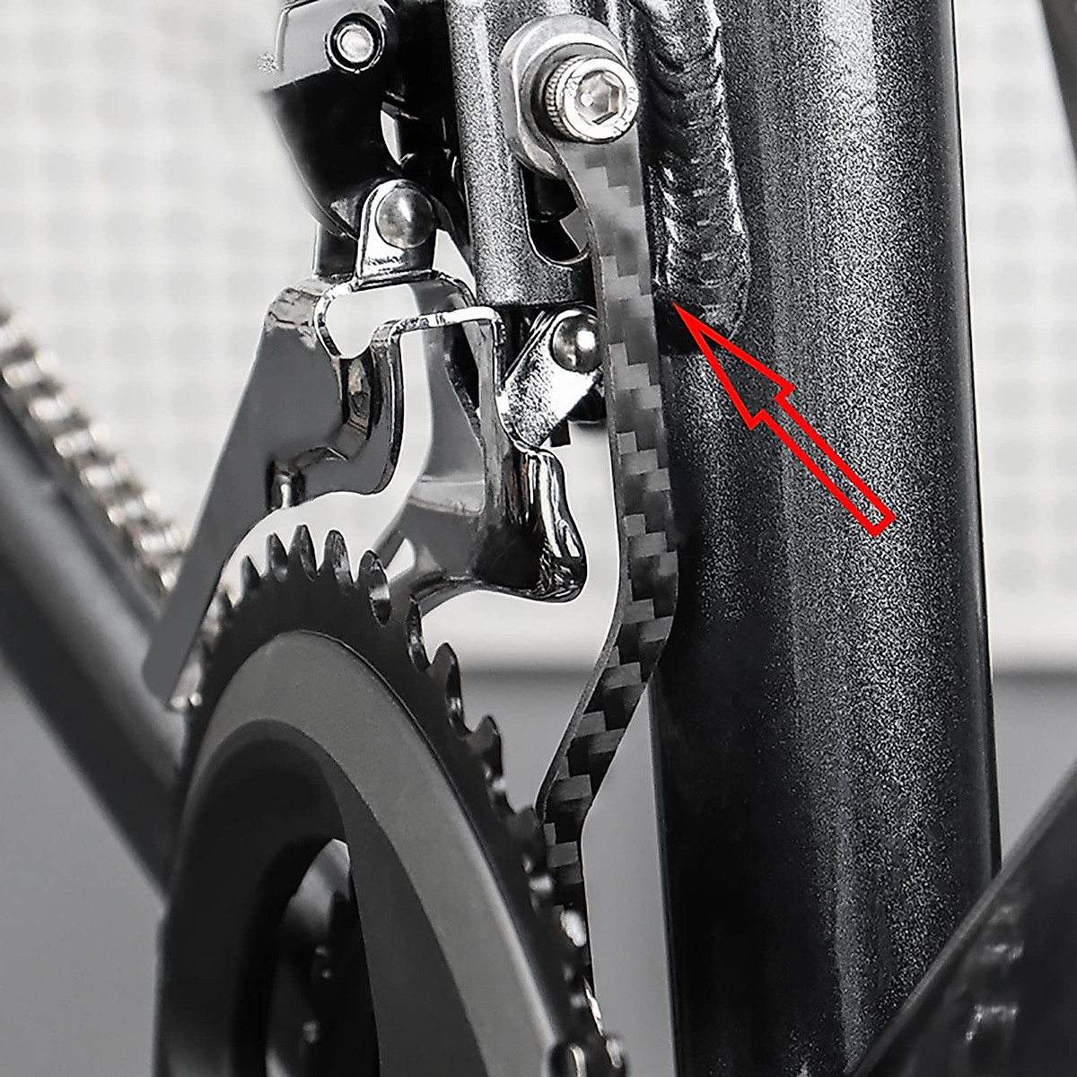 Bicycle Chain Guard Carbon Bike Chain Stabilizer Protector with Screws for Road Bike MTB BMX