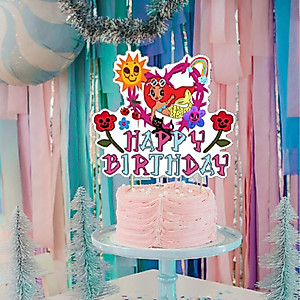 32Pcs Manana Birthday Party Decorations,Party Supply Set for Kids with 1 Happy Birthday Banner Garland , 13 Cupcake Toppers,18 Balloons for Karol G Party Supplies