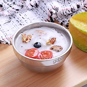 Gobos Premium 304 Stainless Steel Bowls Set, Double Walled Insulated, Nesting Serving Bowls without Lids in Kitchen for Soup, Rice, Ice Cream, Kids Snacks, 5 Pack, 13oz Capacity