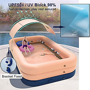 Inflatable Slide Pool Water Pool Slide Activity Center for Outdoor Swimming Pool Suitable for Over 3 Years Old,Blue-3M