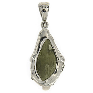 Starborn Natural 7-12 cts Moldavite Pendant in Sterling Silver