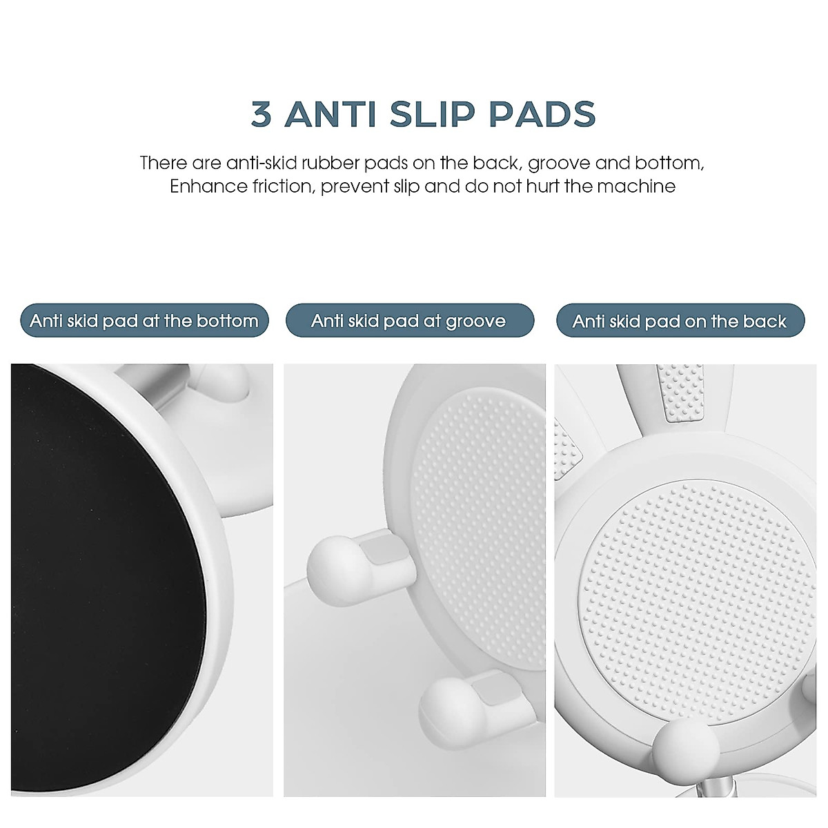 OATSBASF Cute Cell Phone Stand, Adjustable Bunny Phone Stand for Desk, Thick Case Friendly Holder Compatible with iPhone, Kindle, iPad, Switch, All Phones (White)