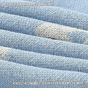 Bleu La La Baby Blanket for Boys 100% Cotton Buttery Soft Cozy Receiving Swaddle Crib Stroller Blanket for Shower Gift Registry for Newborns, Infants, Toddlers (Cars - Baby Blue)