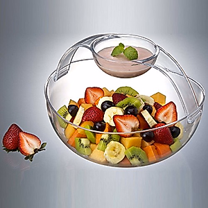 Prodyne CD-2 Arch Chip & Dip Bowl (Removable Arched Dip Cup), Clear