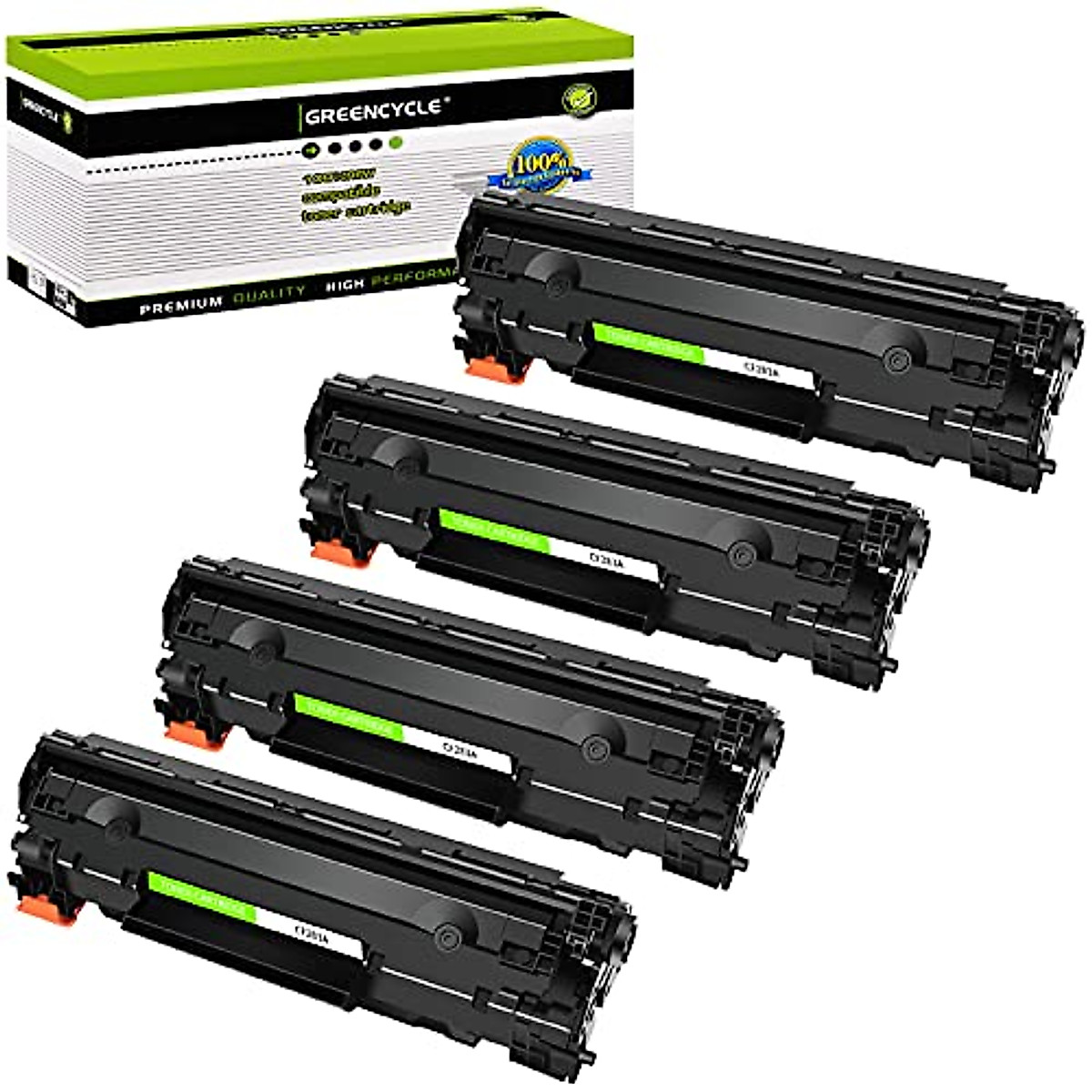 greencycle Compatible Toner Cartridge Replacement for HP 83A CF283A Work with Laserjet Pro MFP M201dw M225dw M127fw M125nw M127fn Printer (Black,4-Pack)
