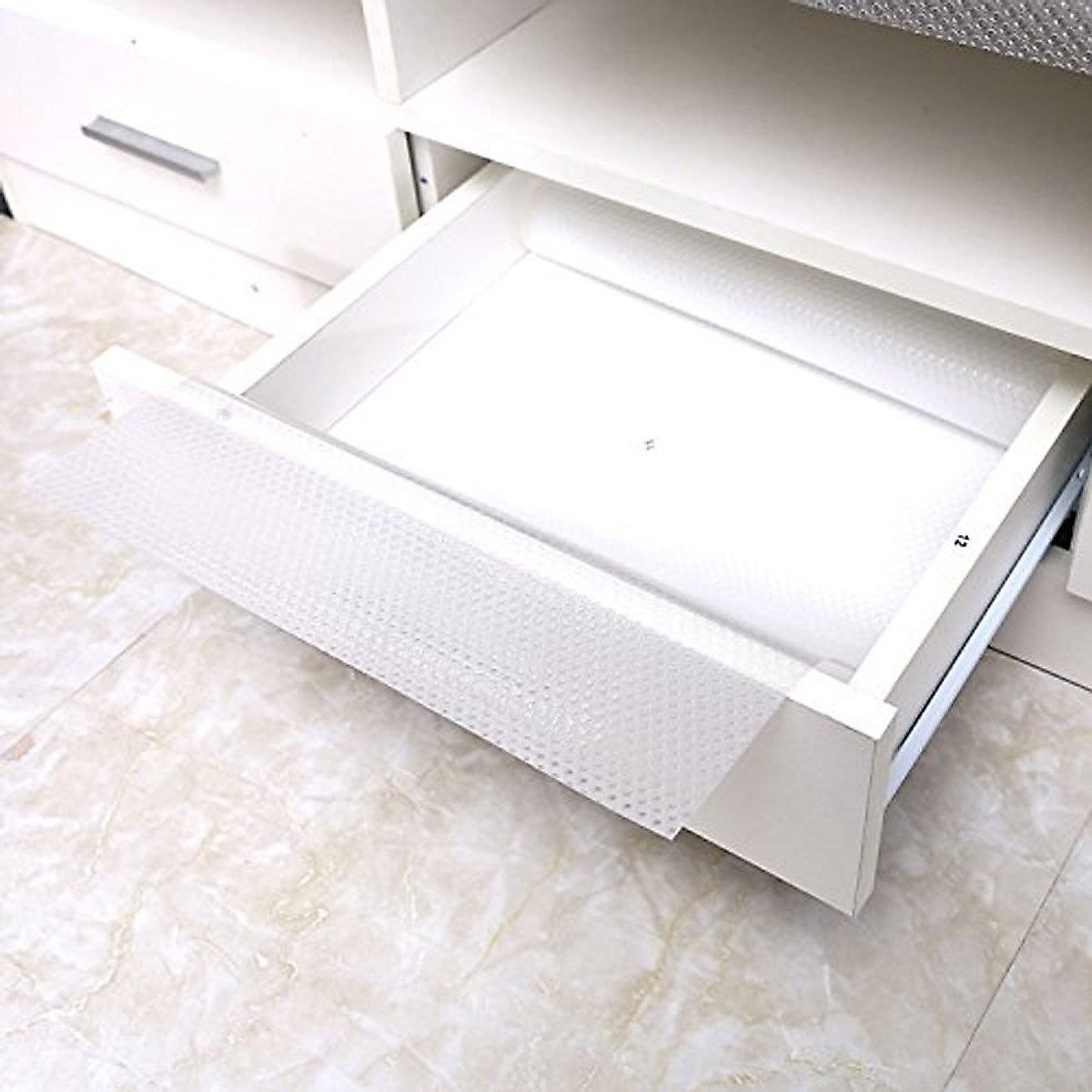 3 Pack 12 Inch x 59 Inch EVA Shelf Drawer Liner, Transparent Non-Adhesive Cupboard Cabinet Non-Slip Mat, Anti-Frost, Waterproof, Can Be Cutting to Any Size