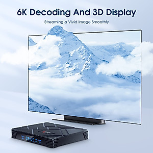 Android TV Box 11.0, X12 Plus Smart TV Box 4GB 32GB, RK3318 Chip Support 2.4G/5.8G WiFi6 100M Ethernet LAN Bluetooth 5.0 3D/6K Android Box Set Top TV Box